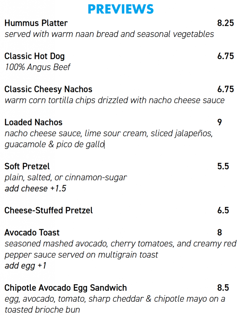 MENU - Carmel Mountain | AT THE ANGELIKA