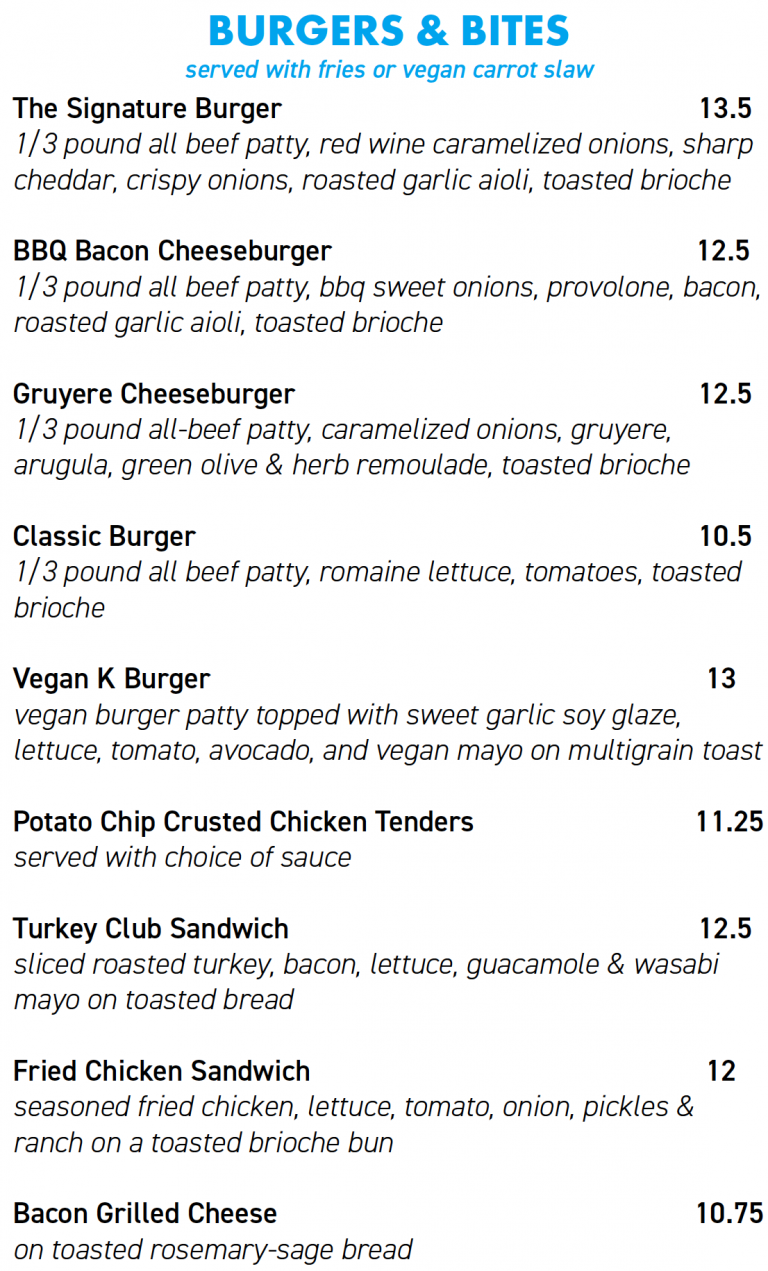 MENU - Carmel Mountain | AT THE ANGELIKA